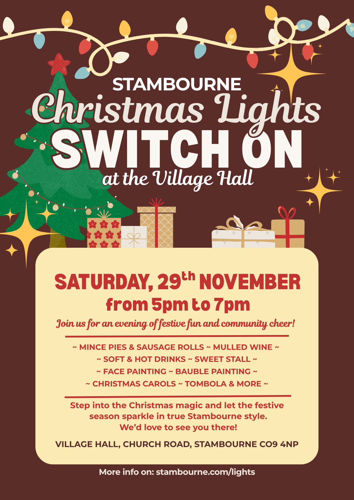 Stambourne Christmas Lights Switch On: 29th November 2025 - Stambourne